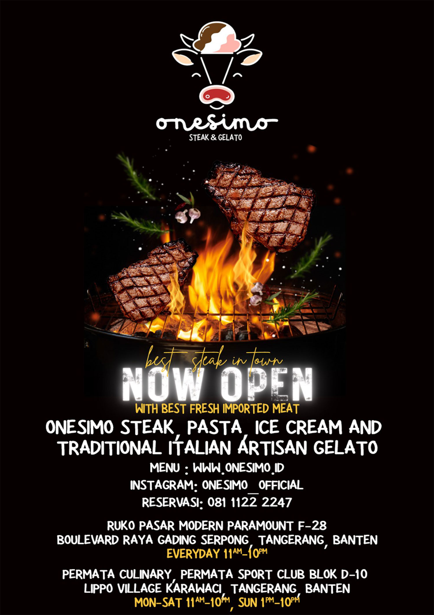 ONESIMO, Steak & Gelato